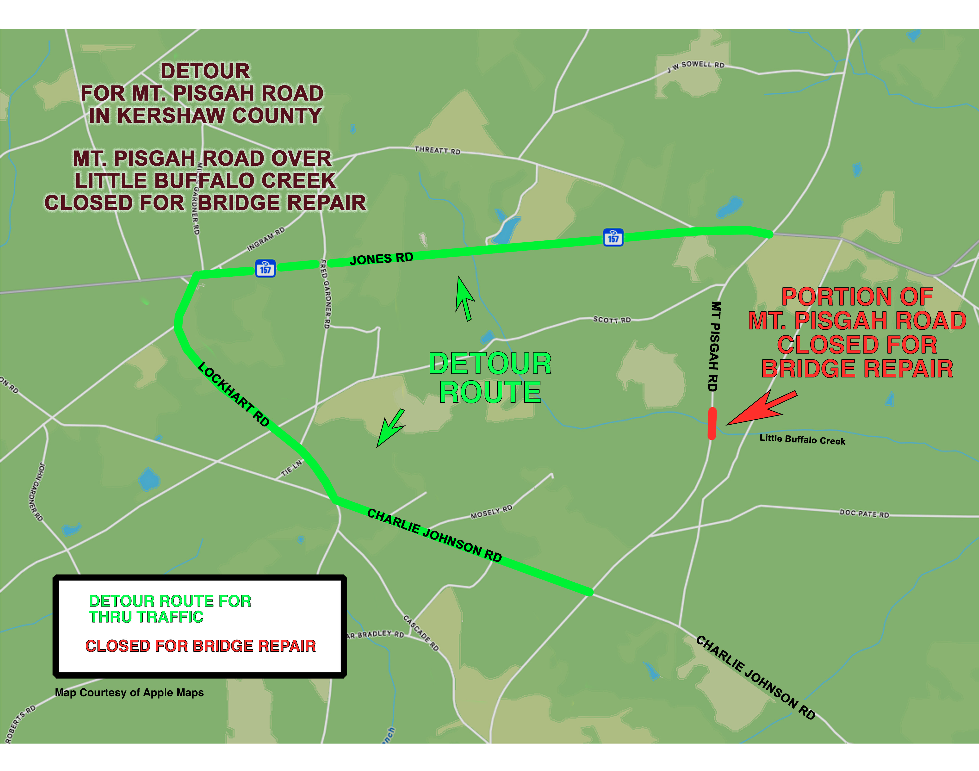 Bridge on Mt. Pisgah Road in Kershaw County to Close for Repairs ...